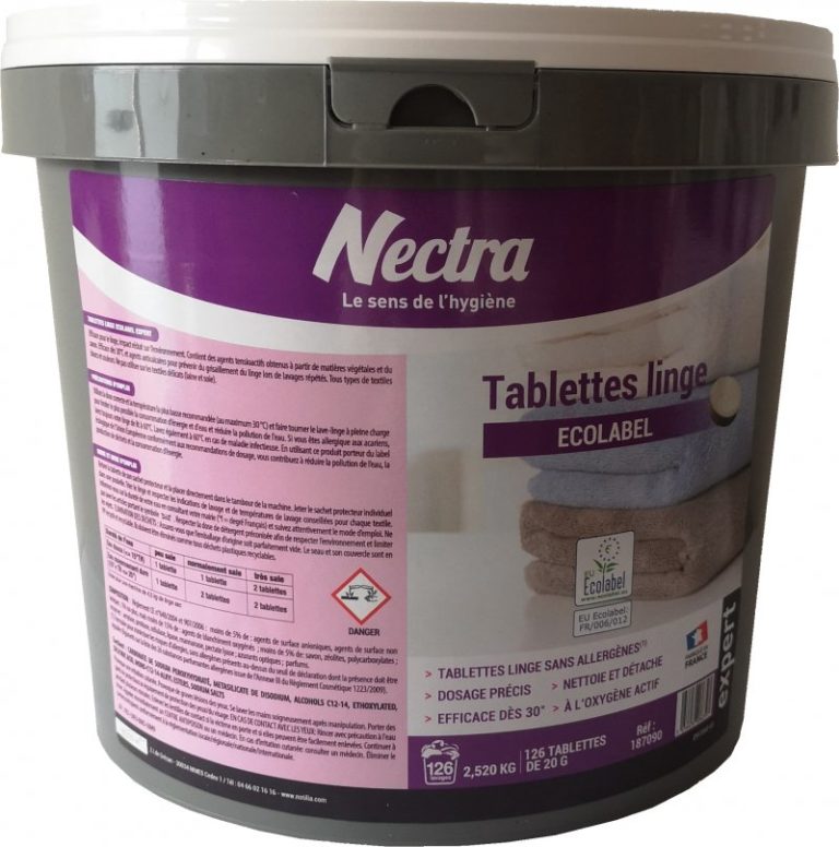 Lessive pastille écolabel - Seau de 126 tablettes - CODIS